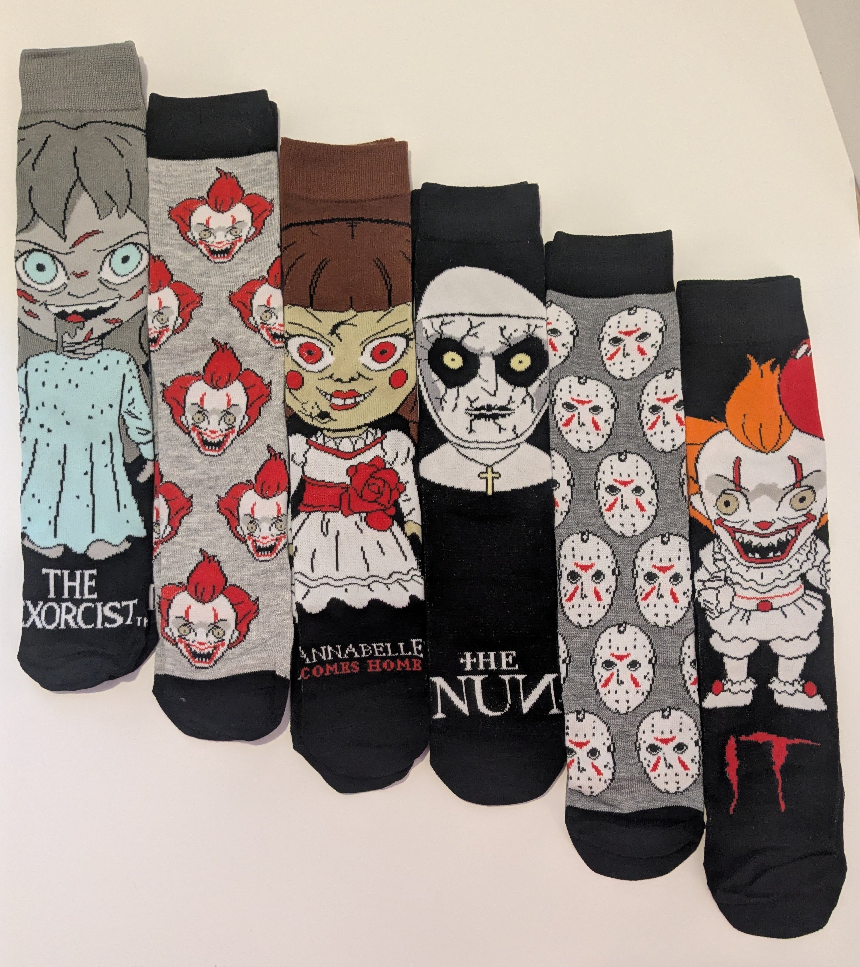 Horror Movie Crew Sock Bundle The Exorcist, Annabelle, Nun, It F13 ...